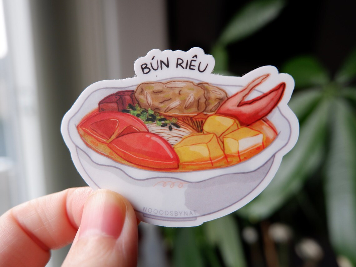 Bun Rieu Vietnamese Noodle Sticker Asian Noodles Die Cut | Etsy
