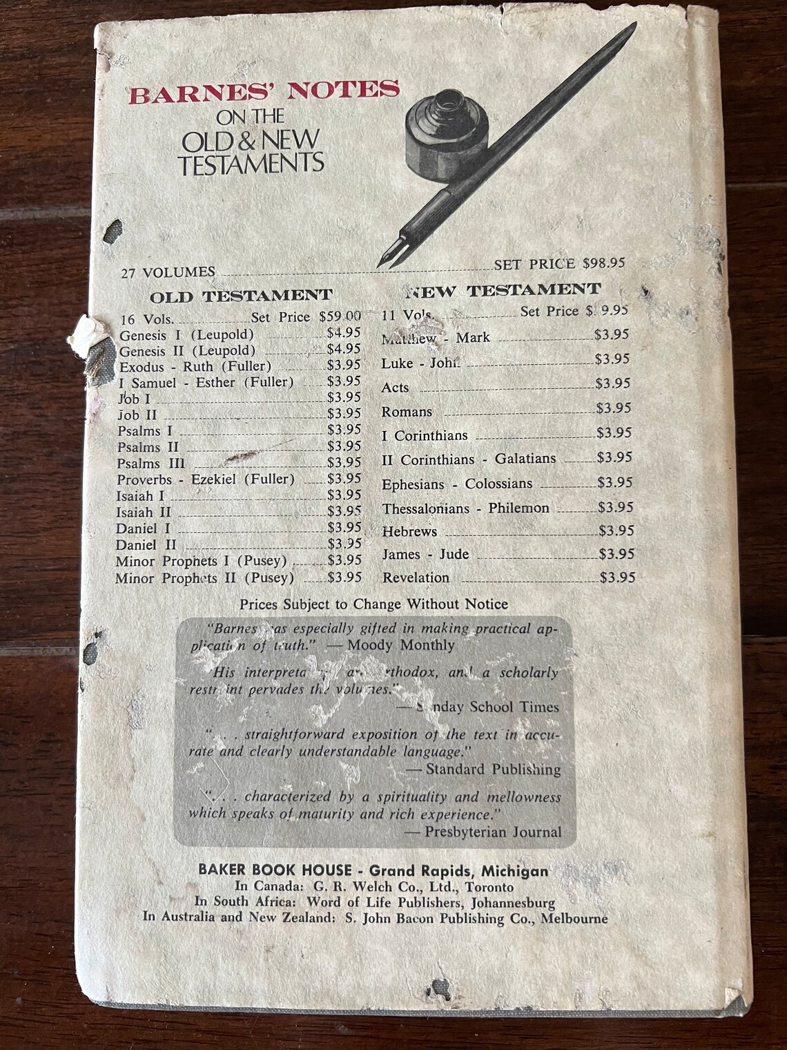 1973 Barnes’ Notes on the Old & New Testaments : Psalms II | Vintage ...
