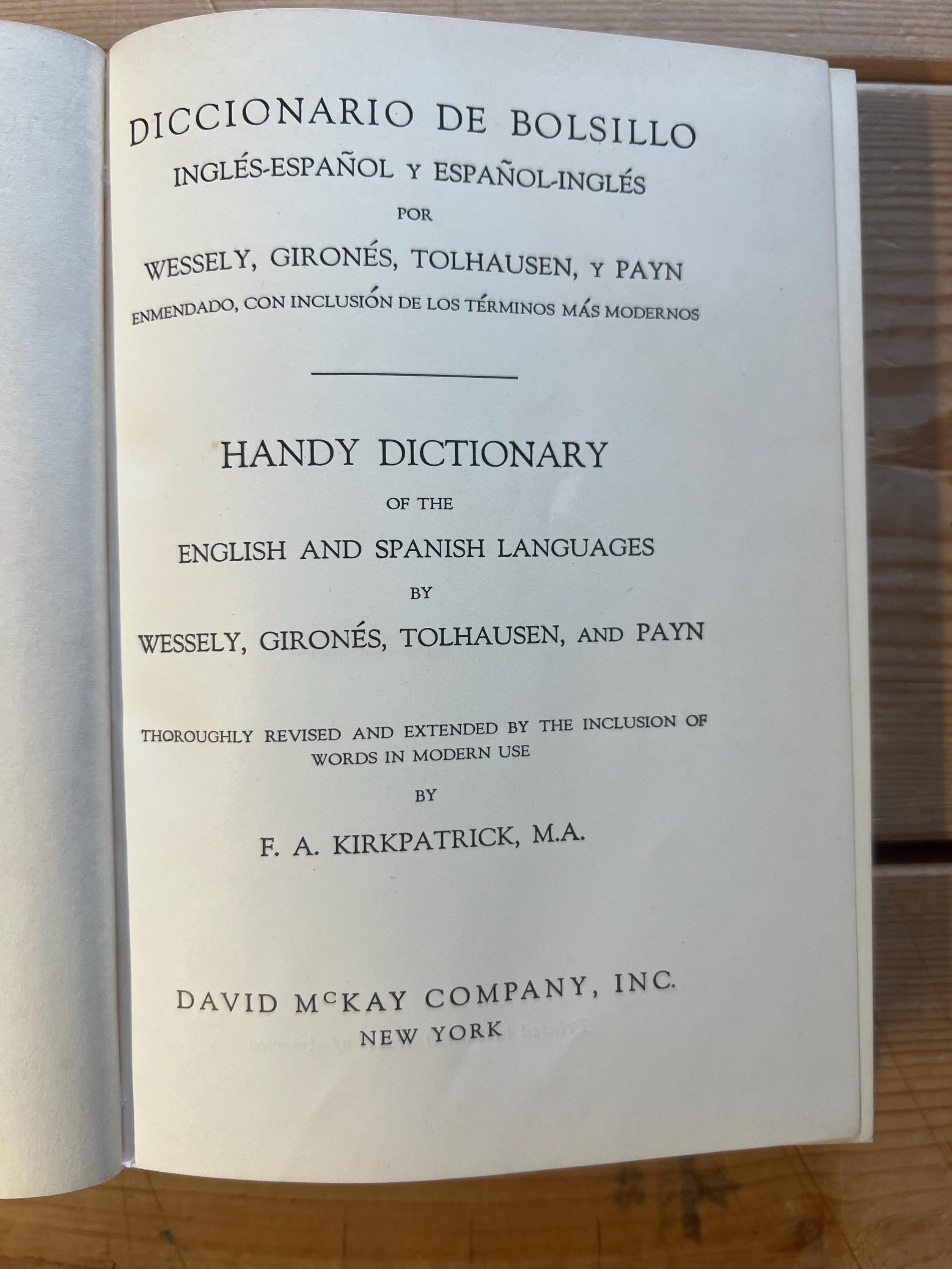 1940s New Handy Dictionaries Spanish-english and English-spanish ...
