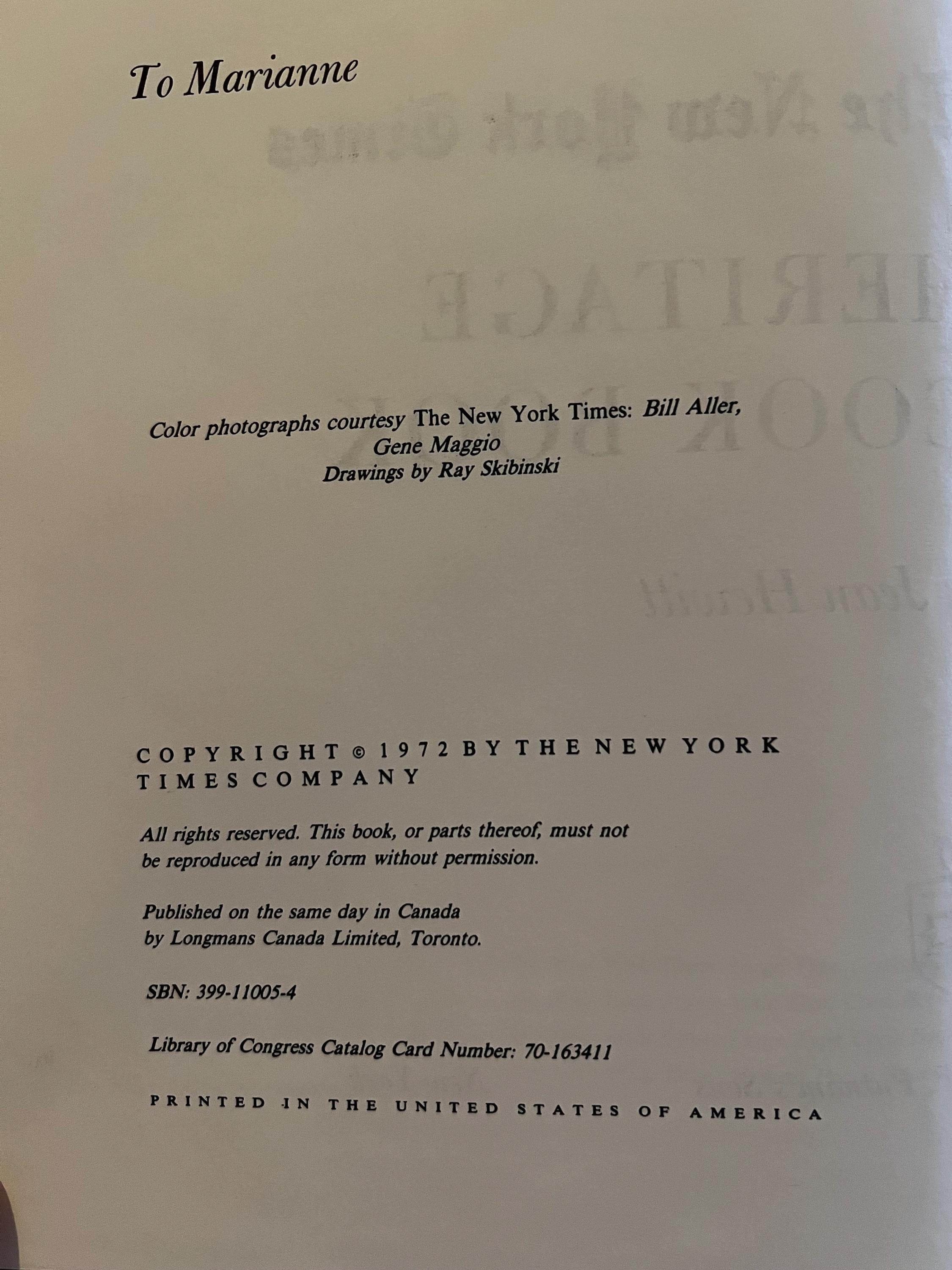 1972 the New York Times Heritage Cookbook by Jean Hewitt Vintage ...