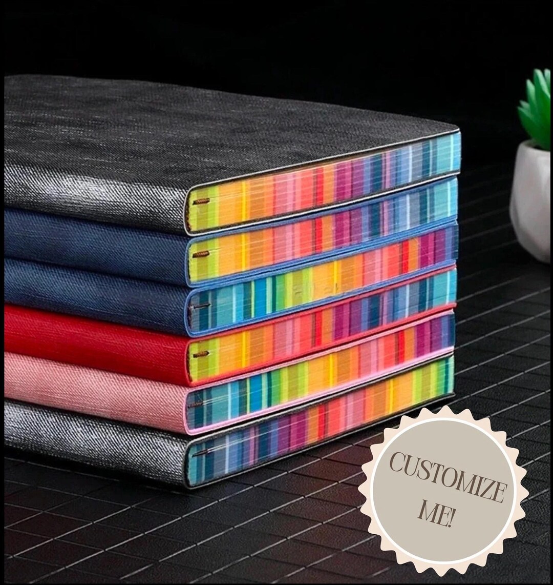 Colorful Soft Cover Journal Notebook With Rainbow Gradient Edging SIZE ...