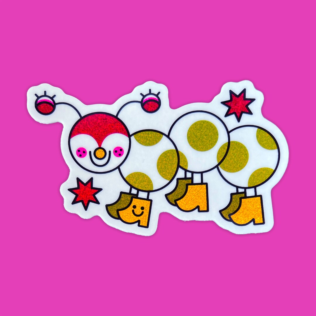 Caterpillar Glitter Vinyl Sticker Waterproof Cute Sticker - Etsy