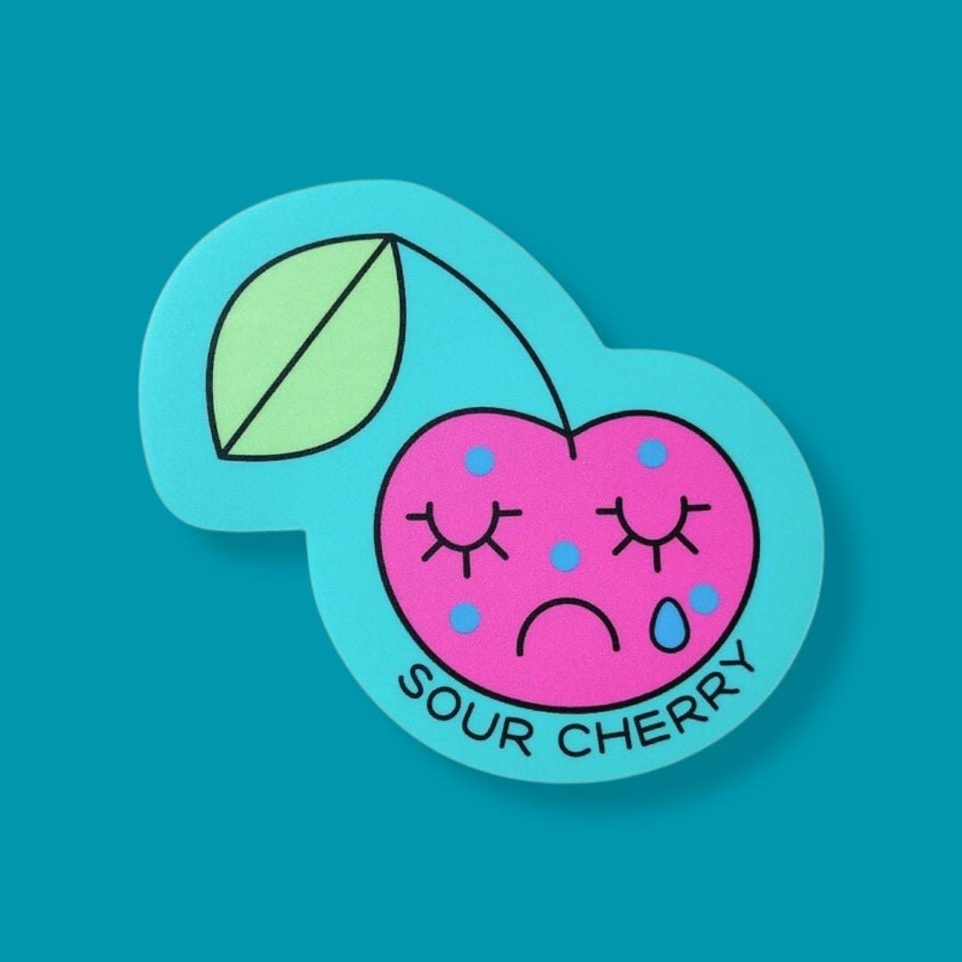 Sour Cherry Vinyl Sticker | Waterproof | Cute Sticker - Etsy