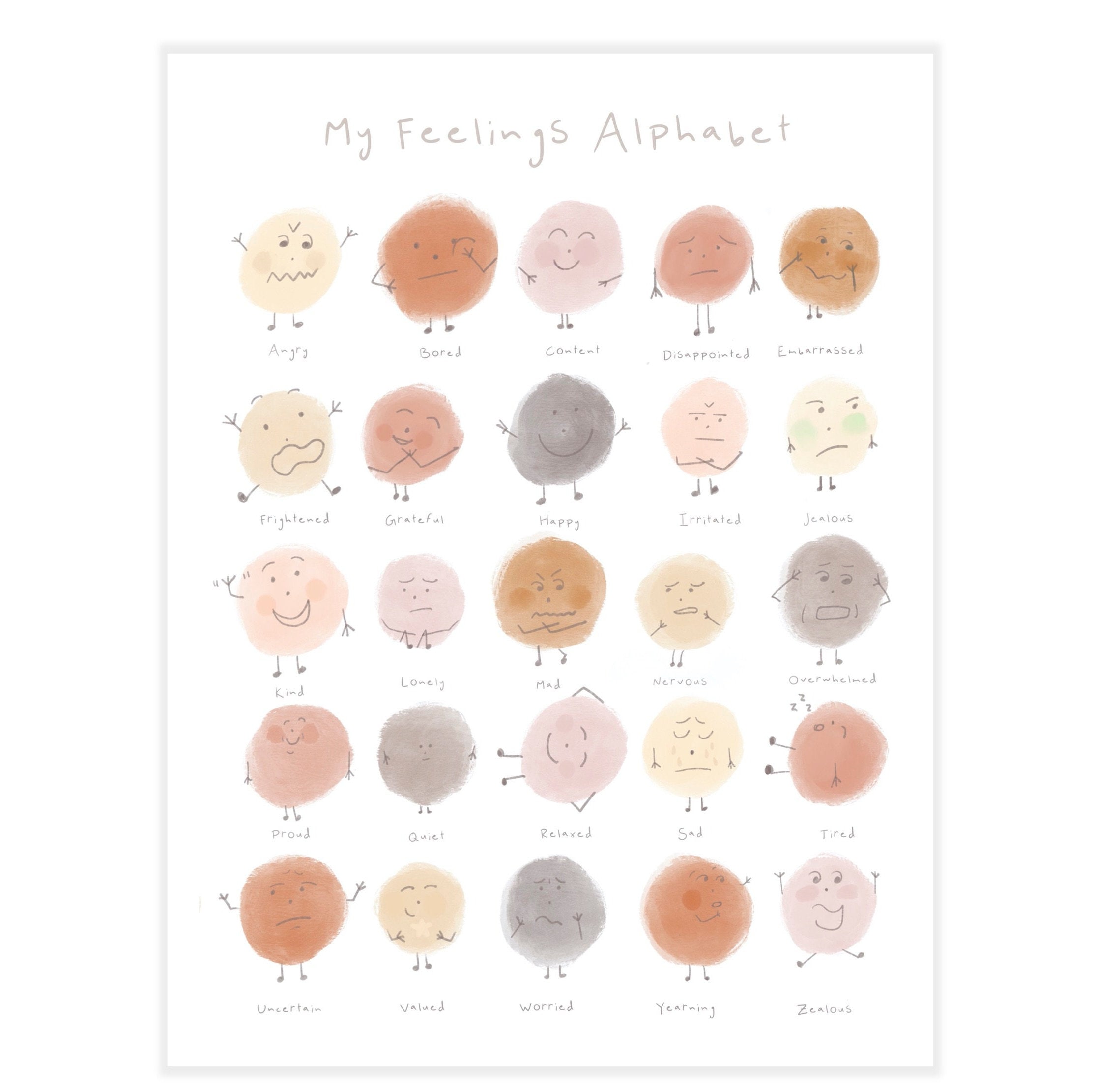 My Feelings Alphabet Fine Art Print, Emotions, Abcs, Emotional ...