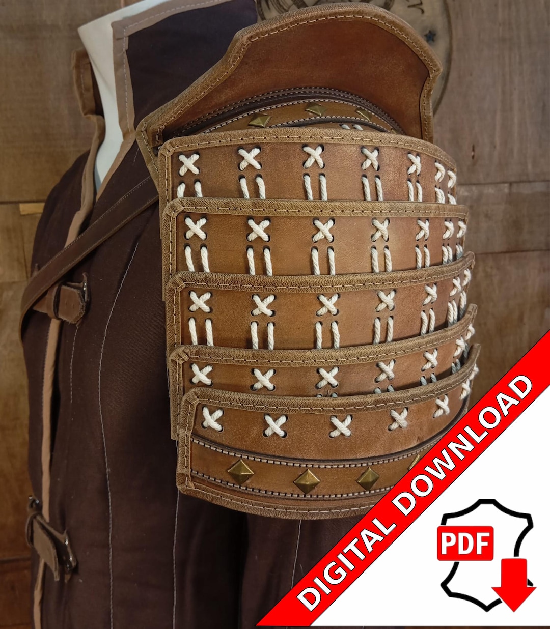 Leather Samurai Shoulder Armor Pattern: Hazama Ronin LARP (PDF Pattern ...