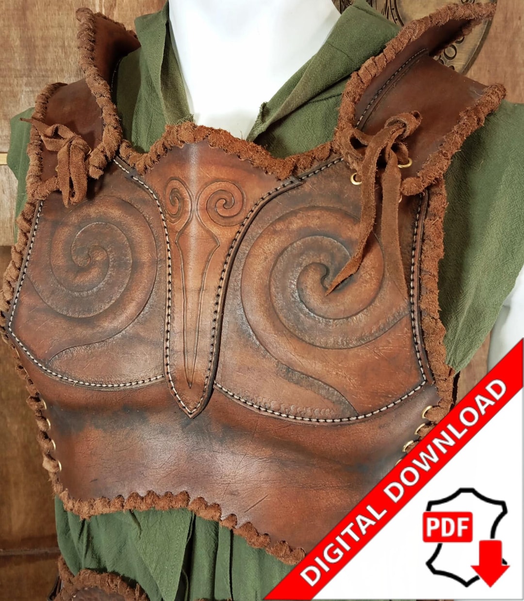 Leather Chest Armor Pattern PDF Druid LARP Roleplay Medieval Do It ...