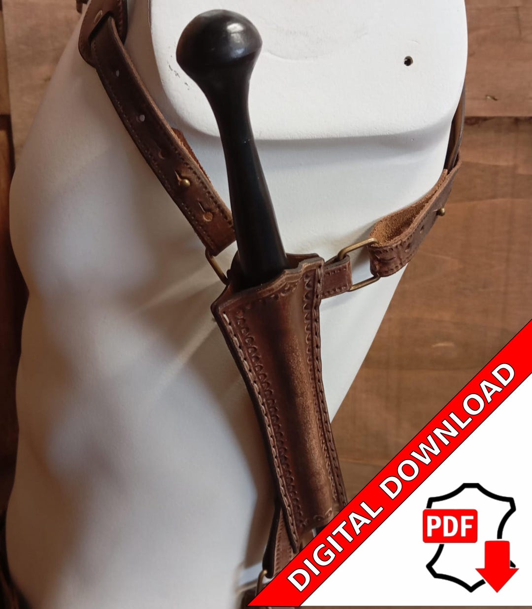 Leather Pattern DIY Template Wand Holsterlarp Medieval Leather Harness ...
