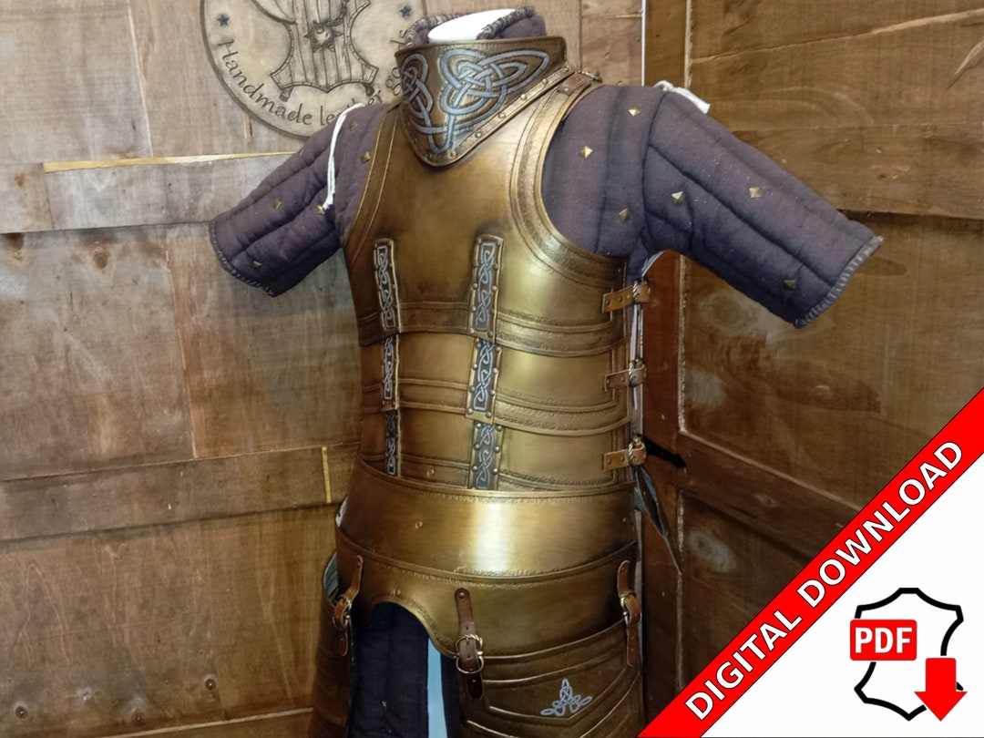 Leather Pattern for Fantasy Knight Armor | DIY Leathercrafting Template ...