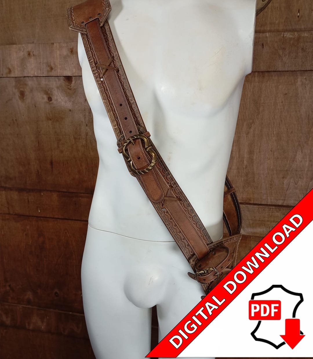 Leather Baldric Pattern: DIY LARP Musketeer Chest Belt (digital ...