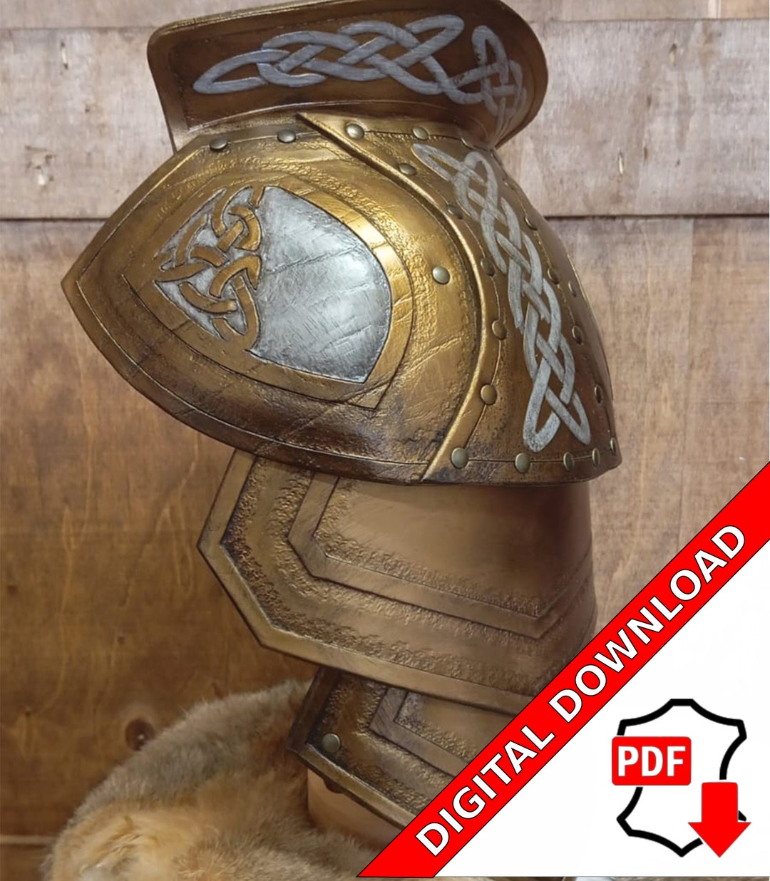 Leather Pattern for Fantasy Knight Shoulder Armor | DIY Leathercrafting ...