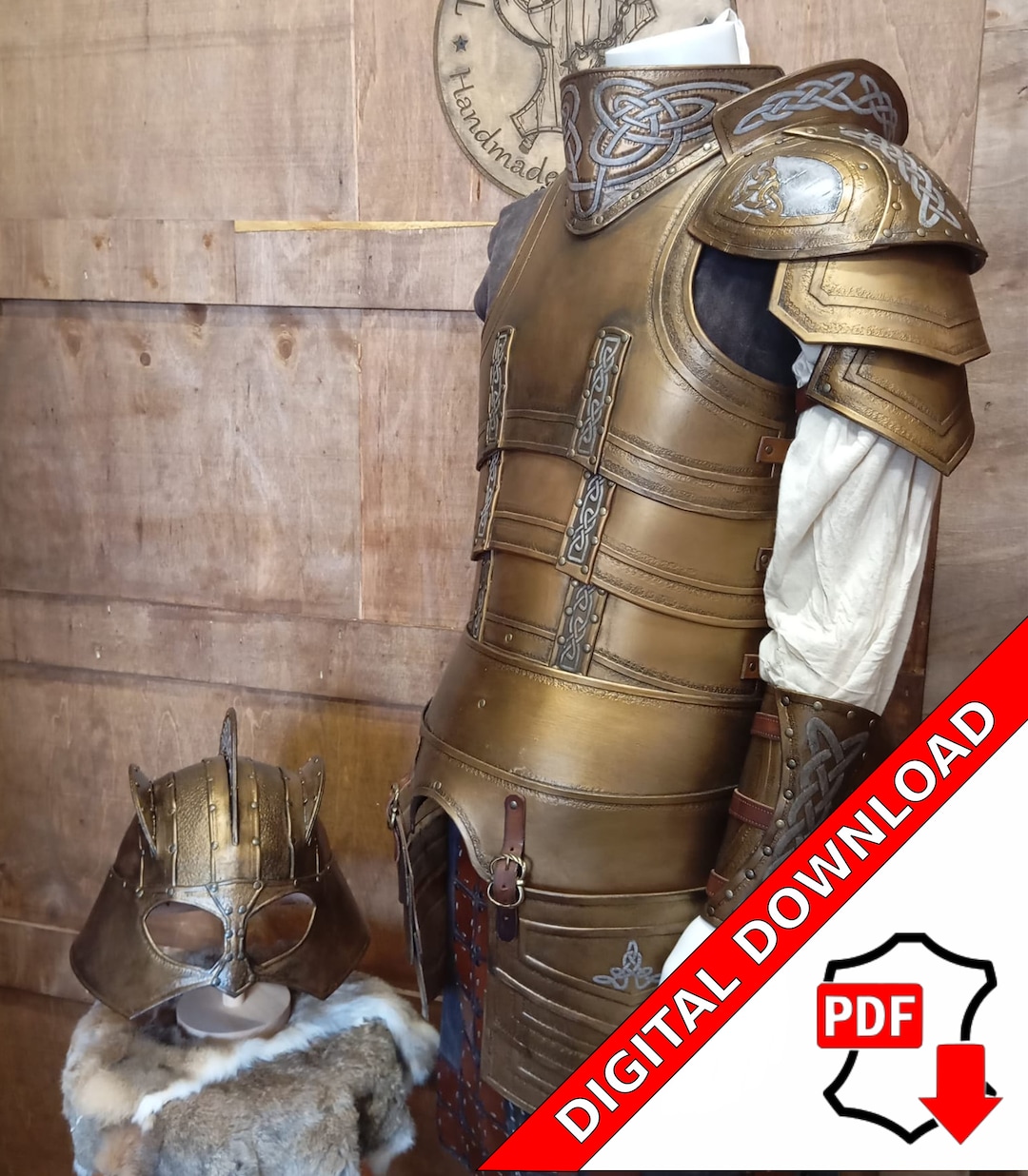 Leather Pattern for Fantasy Knight Armor | DIY Leathercrafting Template ...