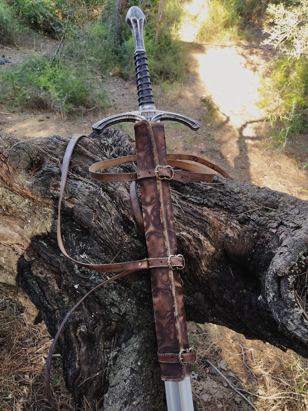 Witcher LARP Back Scabbard Adjustable Sheath Sword Geralt Roleplay Back ...