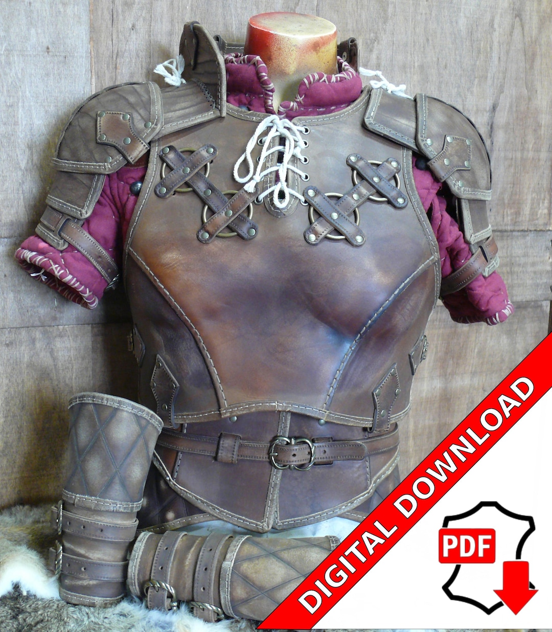 DIY Leather Armor Pattern: Female Witcher Cuirass - LARP Medieval ...