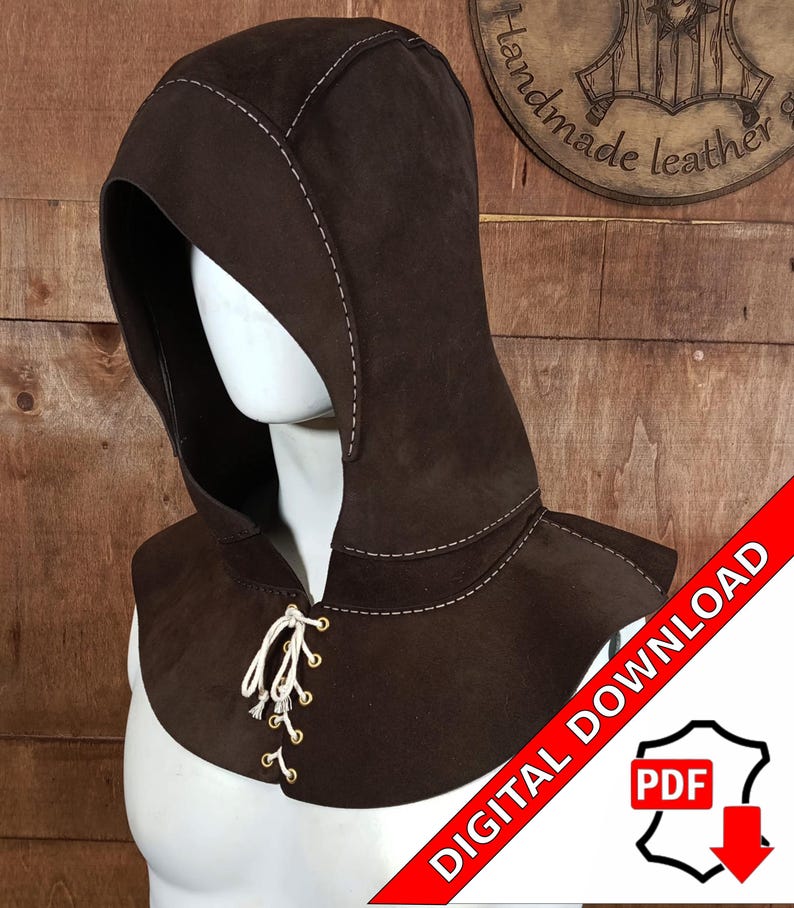 Leather Assassin Hood Pattern PDF Rogue Witcher LARP Roleplay Do It ...