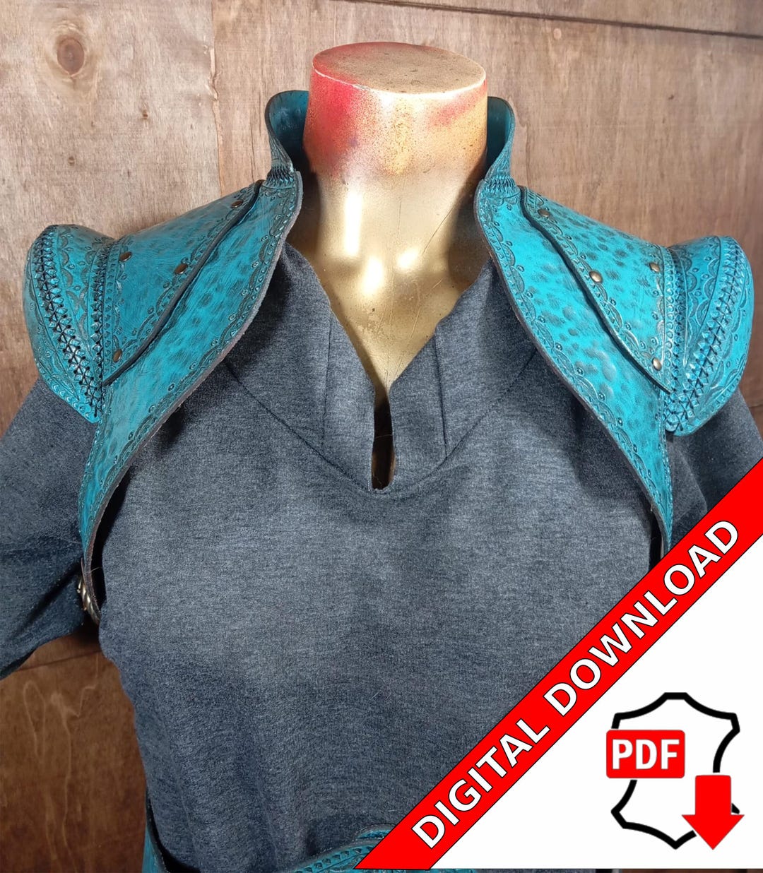 Leather Shoulder Armor Pattern PDF Female Witcher LARP Roleplay ...