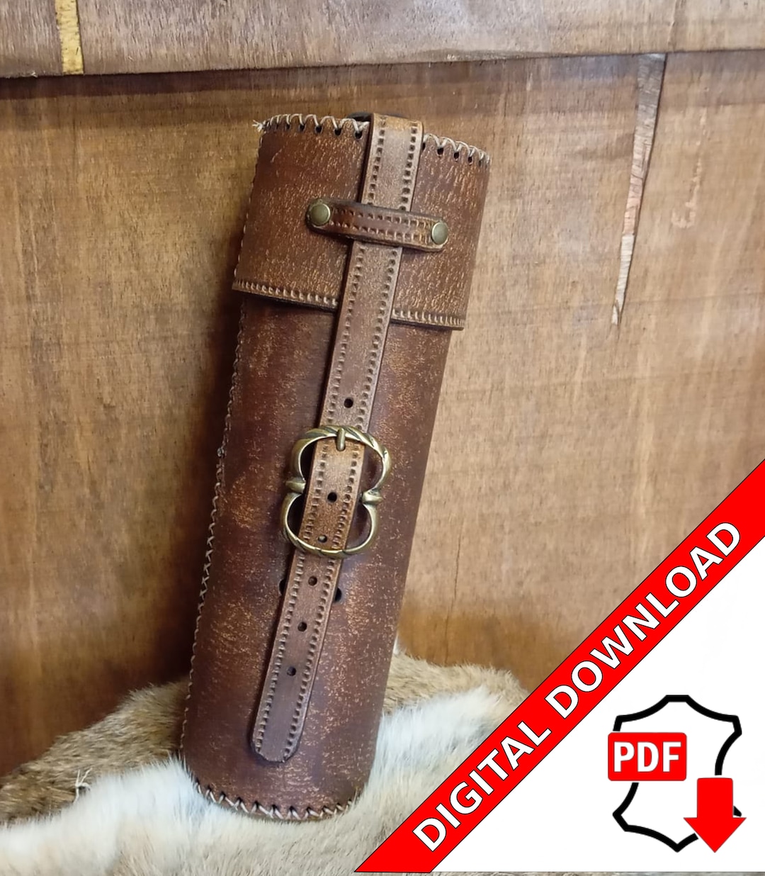 Leather Pattern PDF Wizard Scroll Holder LARP Roleplay Medieval Do It ...