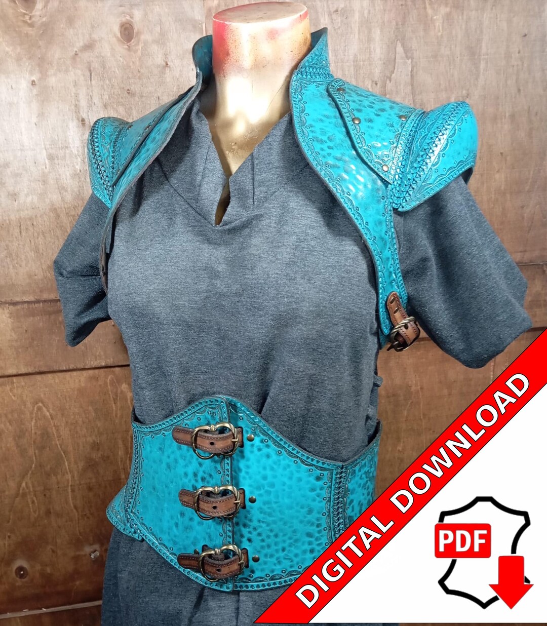 Leather Shoulder Belt Armor Pattern Set PDF Female Witcher LARP ...