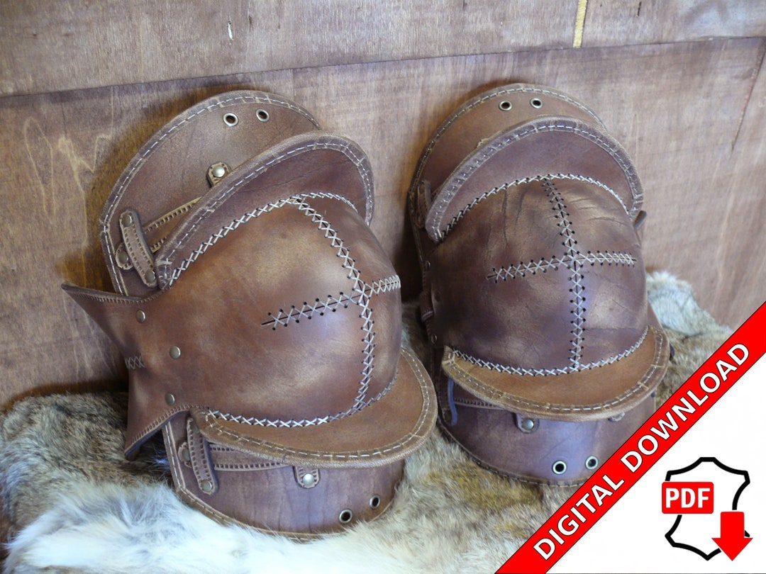 DIY Leather Pattern Armor Knee Pad PDF LARP Roleplay Medieval ...