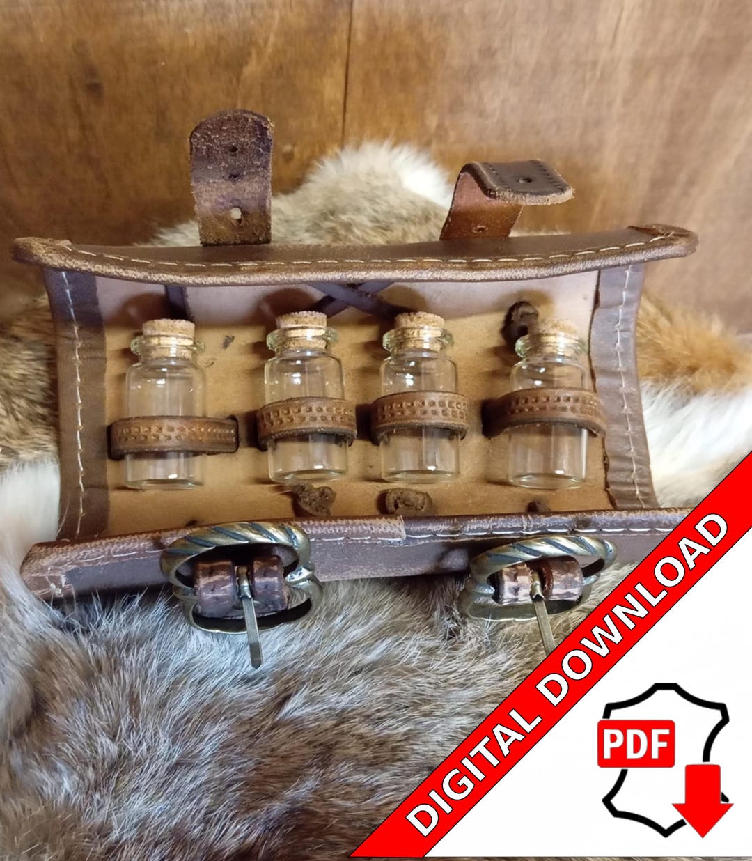 Leather Pattern PDF Potion Holder LARP Roleplay Medieval Do It Yourself ...