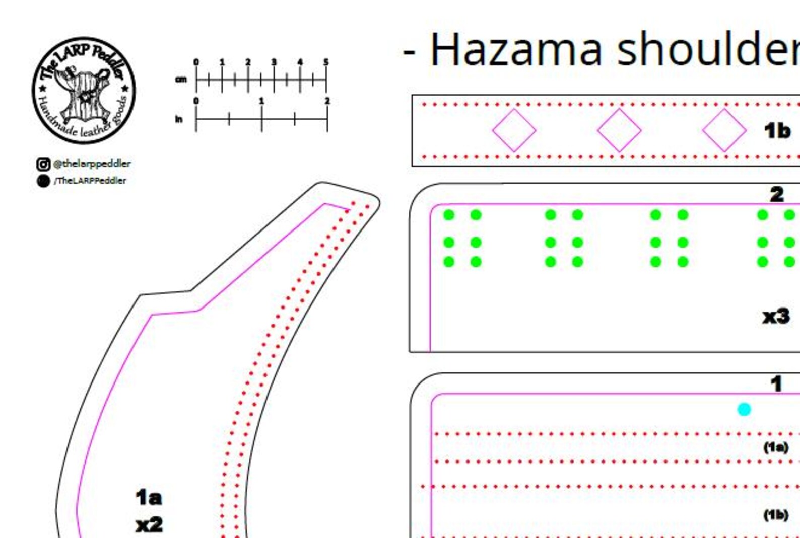 Leather Samurai Shoulder Armor Pattern: Hazama Ronin LARP (PDF Pattern ...