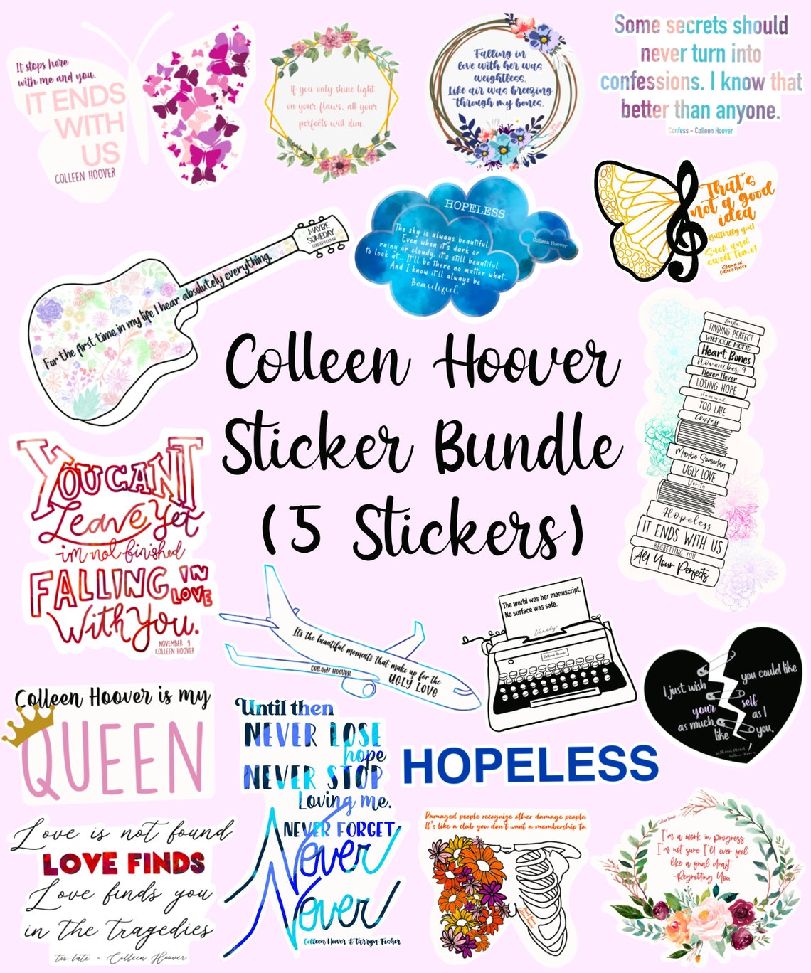 Colleen Hoover Sticker Bundle - Etsy