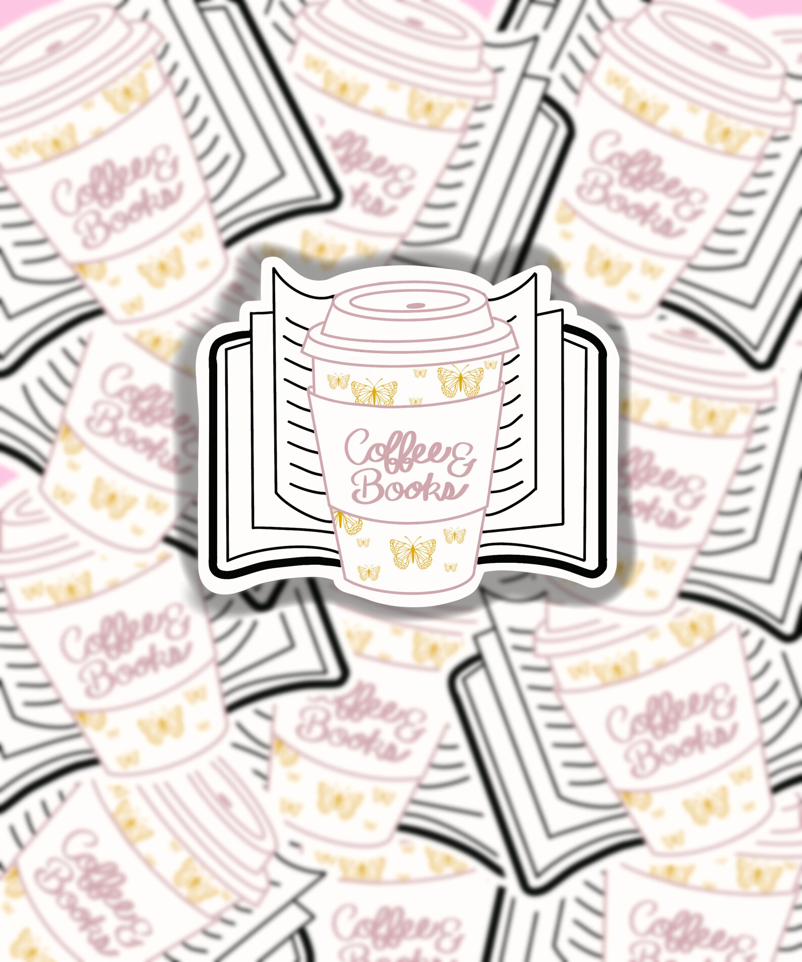 Coffee and Books Sticker | Etsy