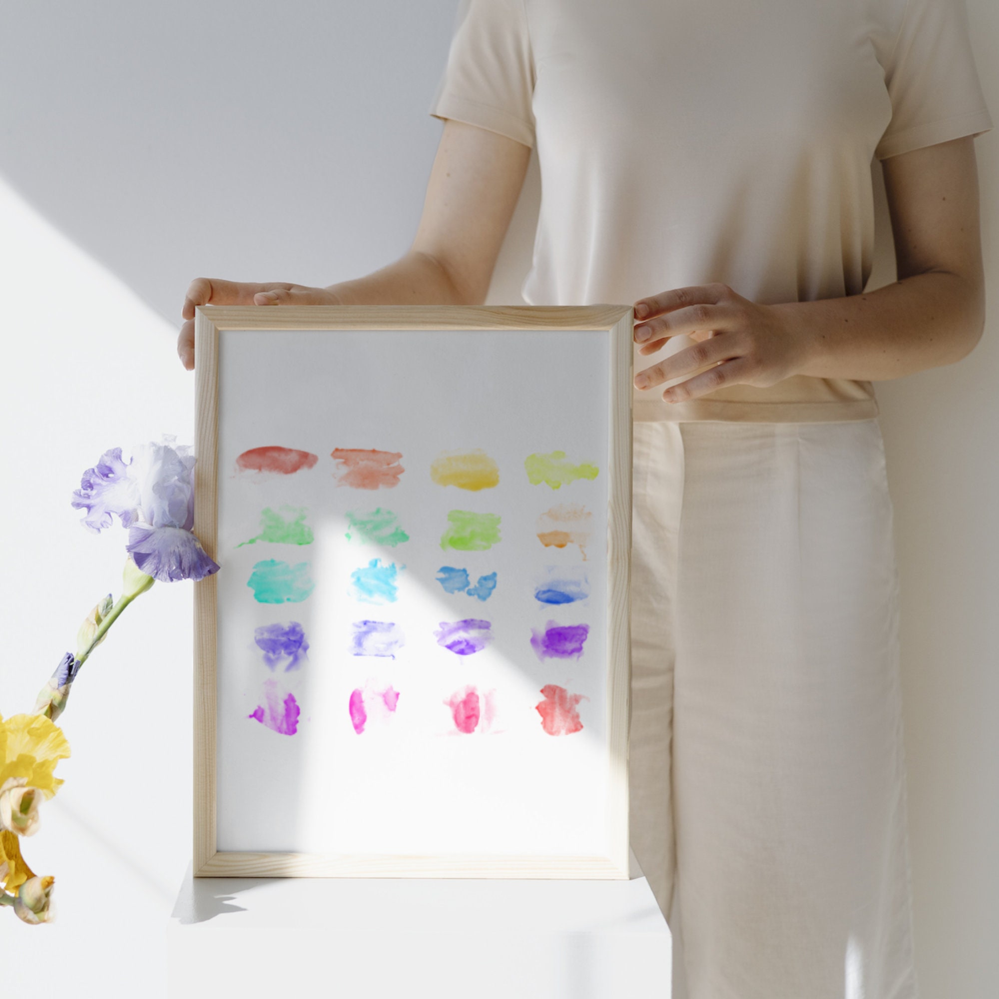20 Colorful Watercolor Splashes Splotches Clipart, Paint Drip, Colorful ...