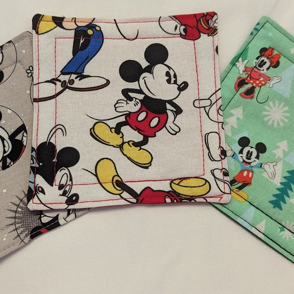 Mickey Mouse Fabric Coasters - Etsy