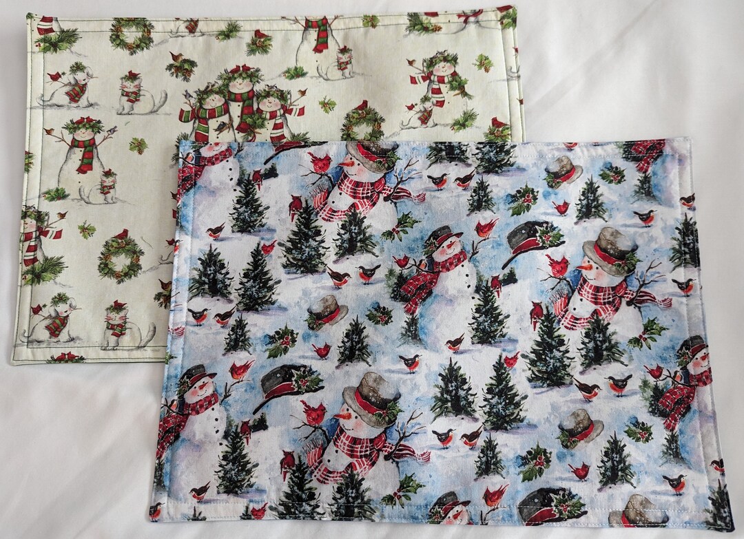 Snowmen Rectangular Placemat Sets - Etsy
