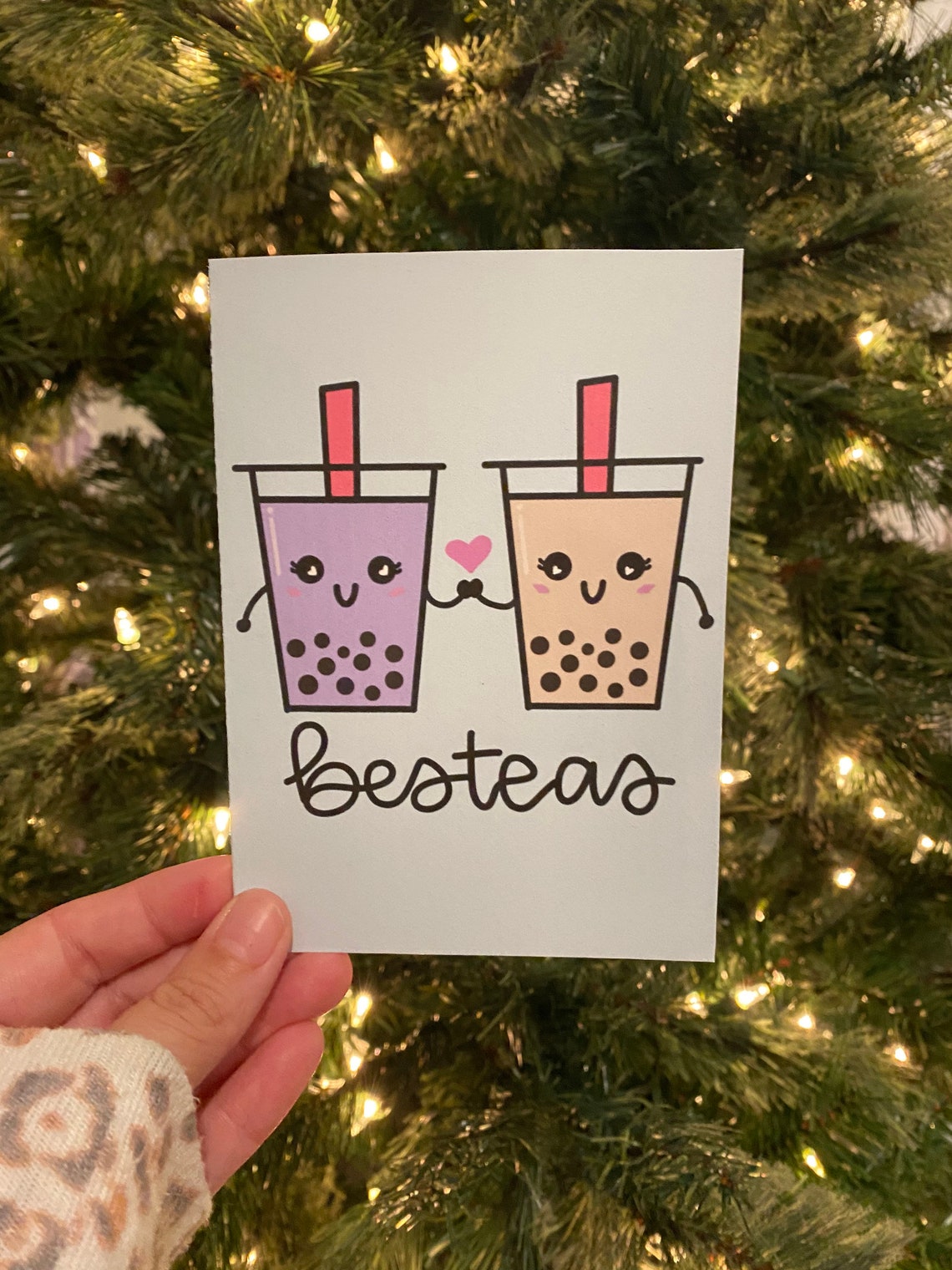 Boba Besteas Printable Greeting Card BFF Bubble Tea - Etsy
