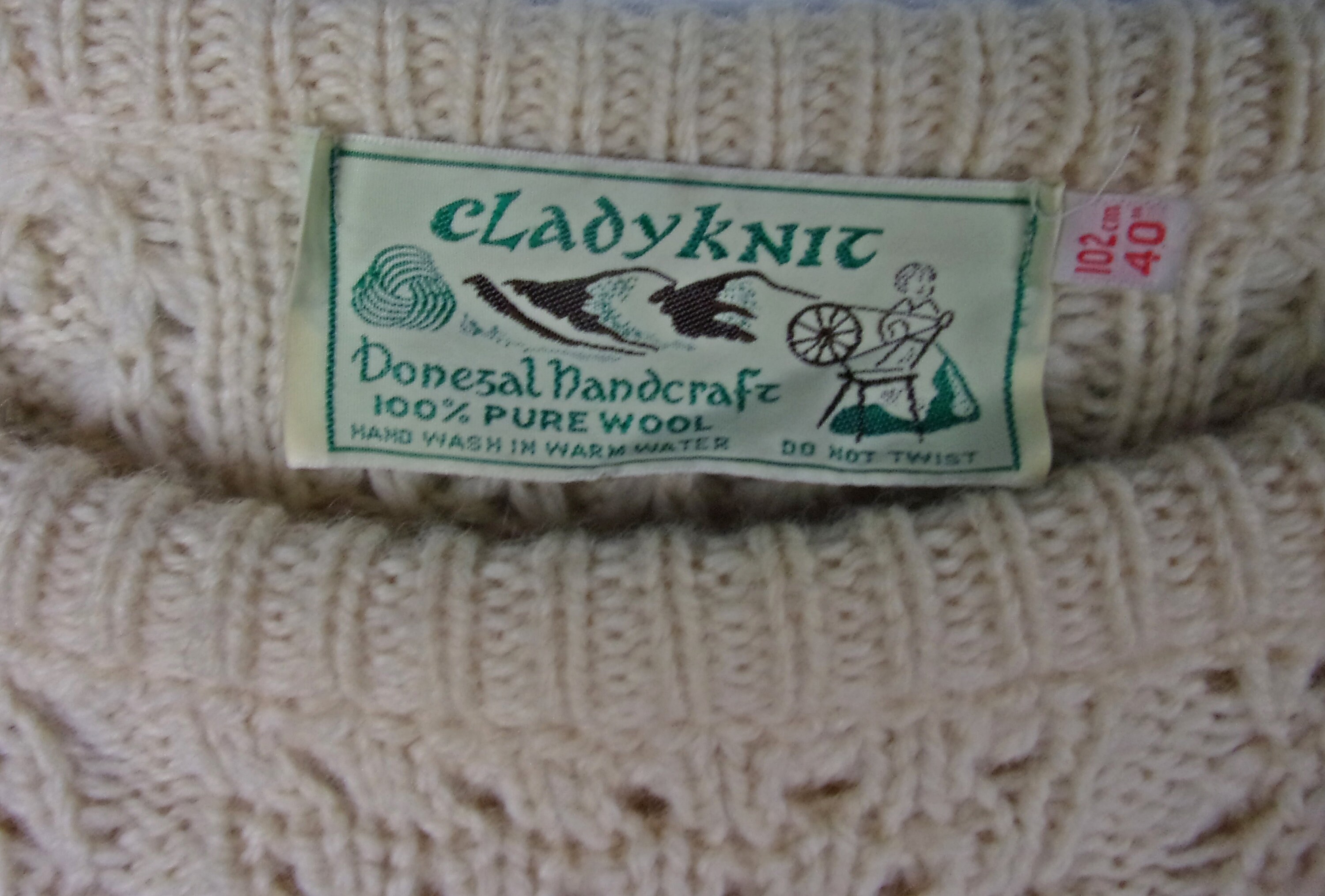 IRISH WOOL SWEATER Vintage Mens Womens Pullover Donegal Oversized ...