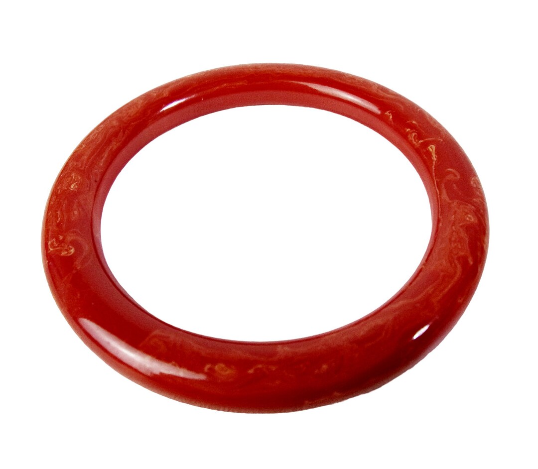 Vintage RED Bakelite Bangle Bracelet Marbleized 1940s Art Deco - Etsy