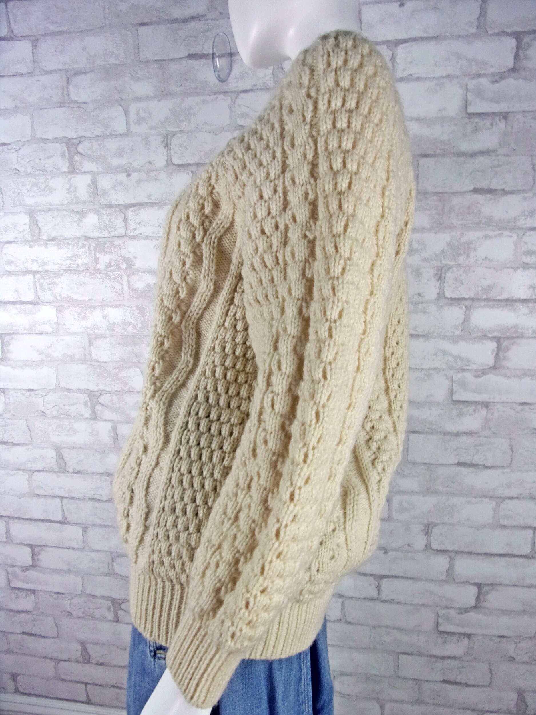 IRISH WOOL SWEATER Vintage Mens Womens Pullover Donegal Oversized ...