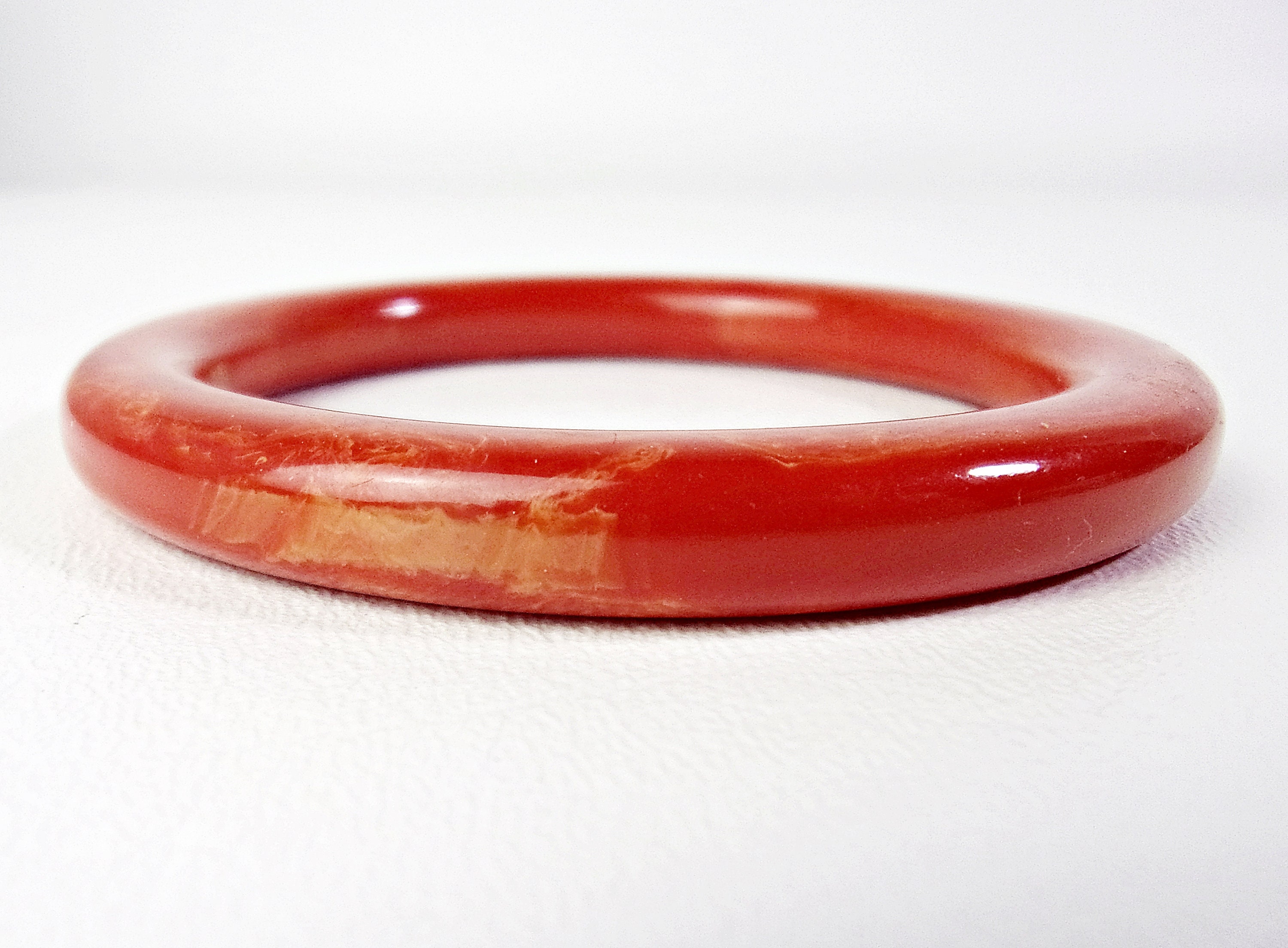Vintage RED Bakelite Bangle Bracelet Marbleized 1940s Art Deco - Etsy