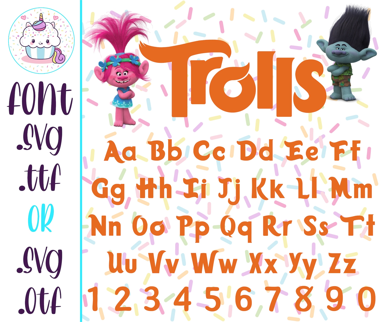 TROLLS FONT SVG alphabet for Cricut Silhouette Instant | Etsy