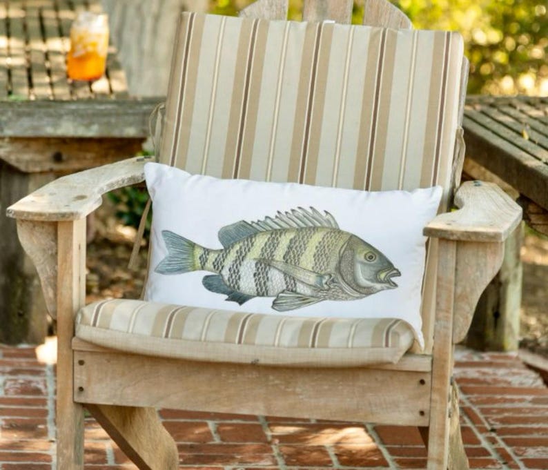 Sheepshead Fish Original Art Canvas Pillow - Etsy
