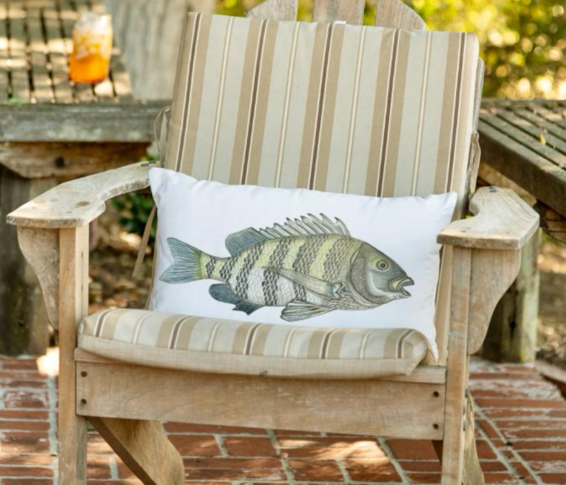 Sheepshead Fish Original Art Canvas Pillow - Etsy