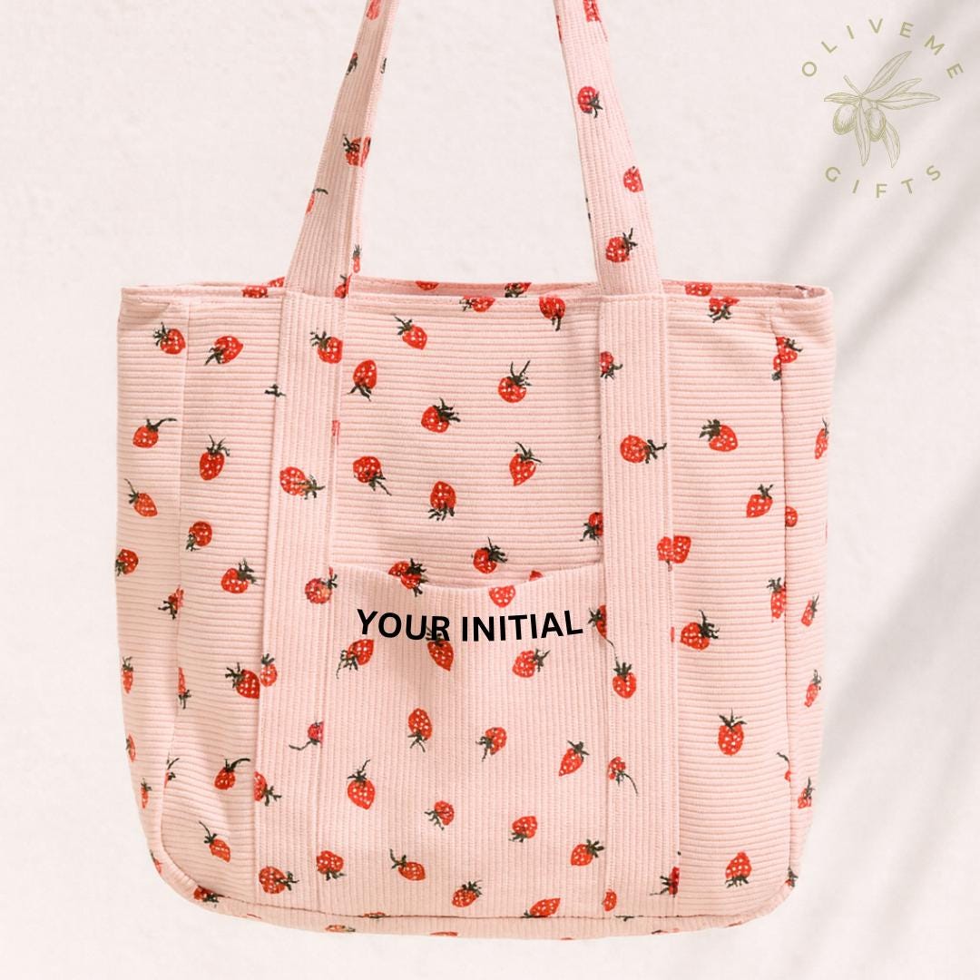 Custom Strawberry Shoulder Bag With Pockets, Handbag for Women, Cute ...