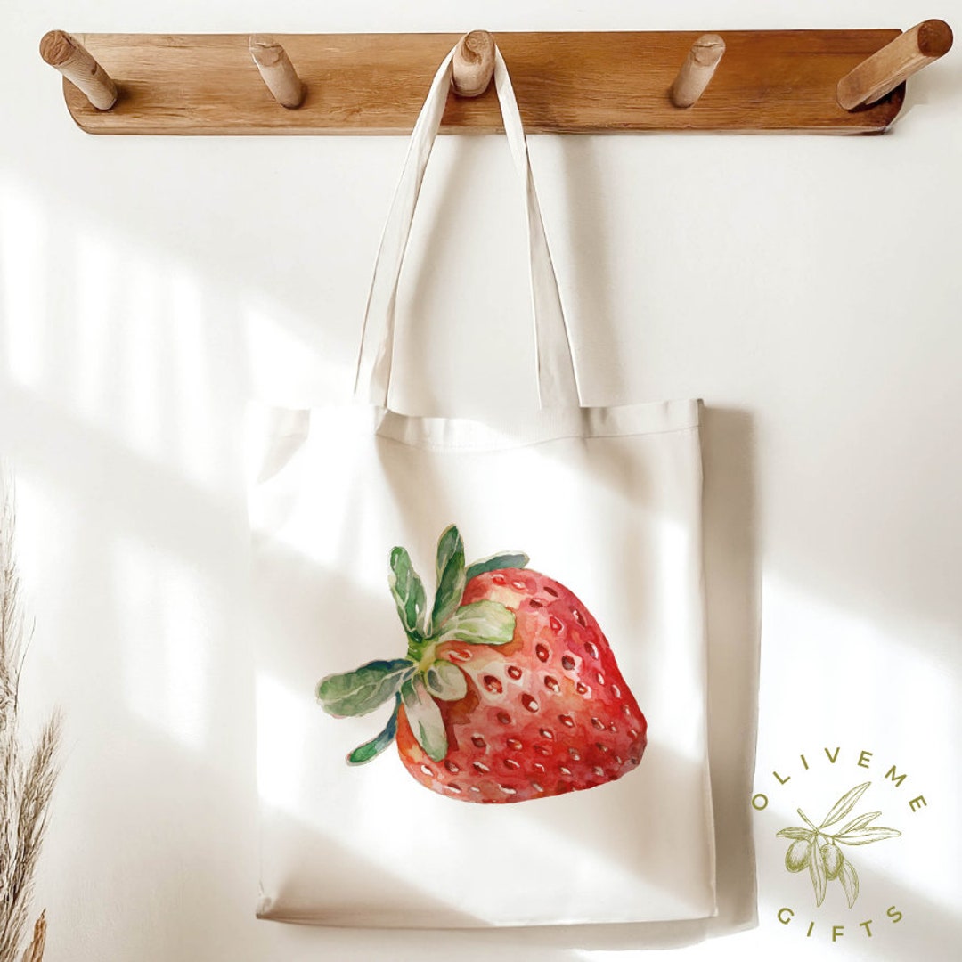 Cute Strawberry Tote Bag - Strawberry Bag - Strawberry Gift Ideas ...