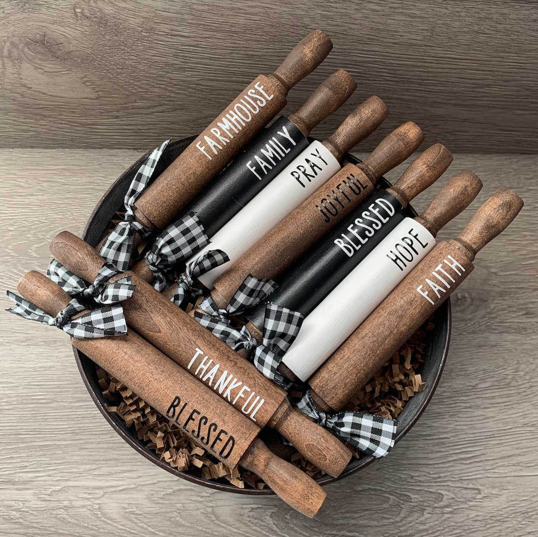 Farmhouse Rolling Pin, Country Decor, Rustic, Tiered Tray, Shelf Sitter ...