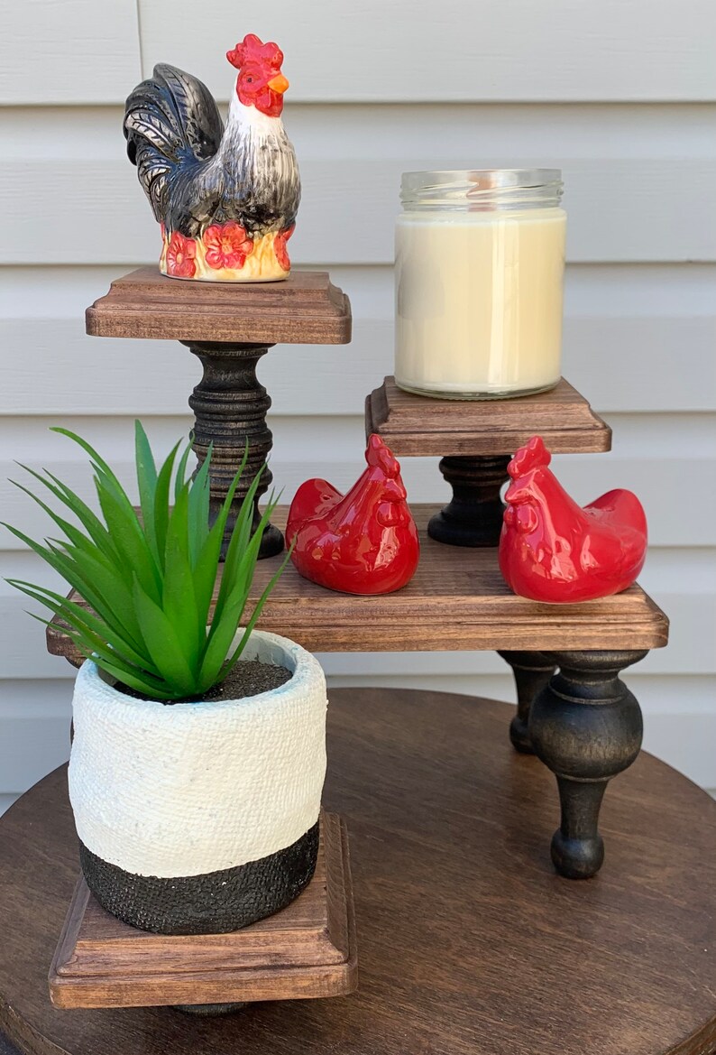 Rustic Wood Riser, Modern Farmhouse Riser, Tiered Tray, Rustic Country ...