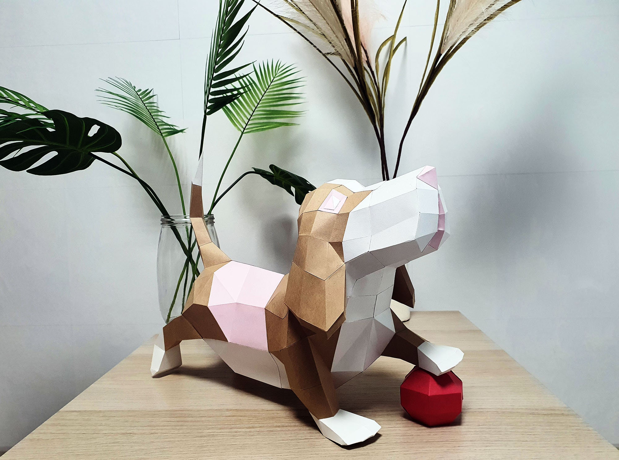 Papercraft Template Basset Hound: Low Poly 3D Papercraft Template PDF ...