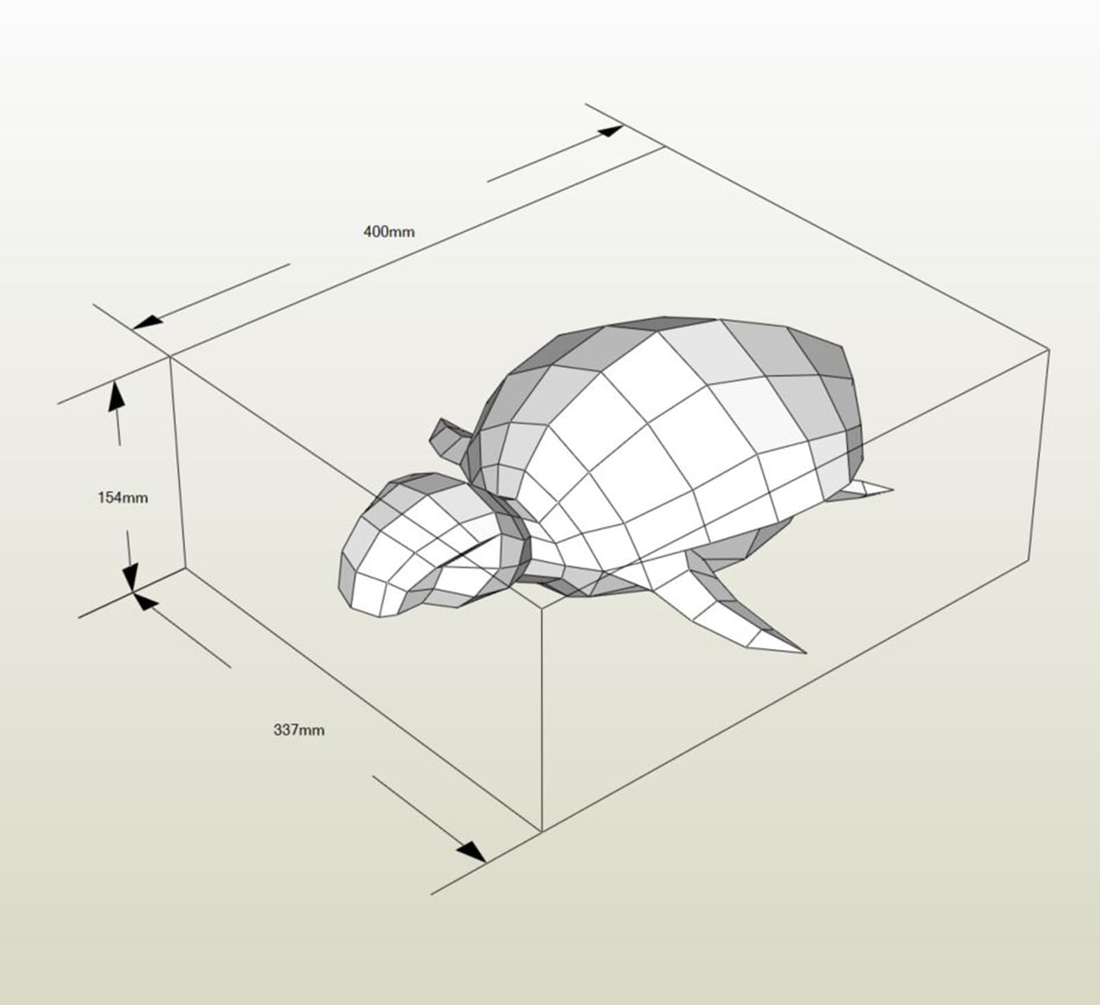 3D Papercraft A Turtle: Low Poly Papercraft Template PDF - Etsy
