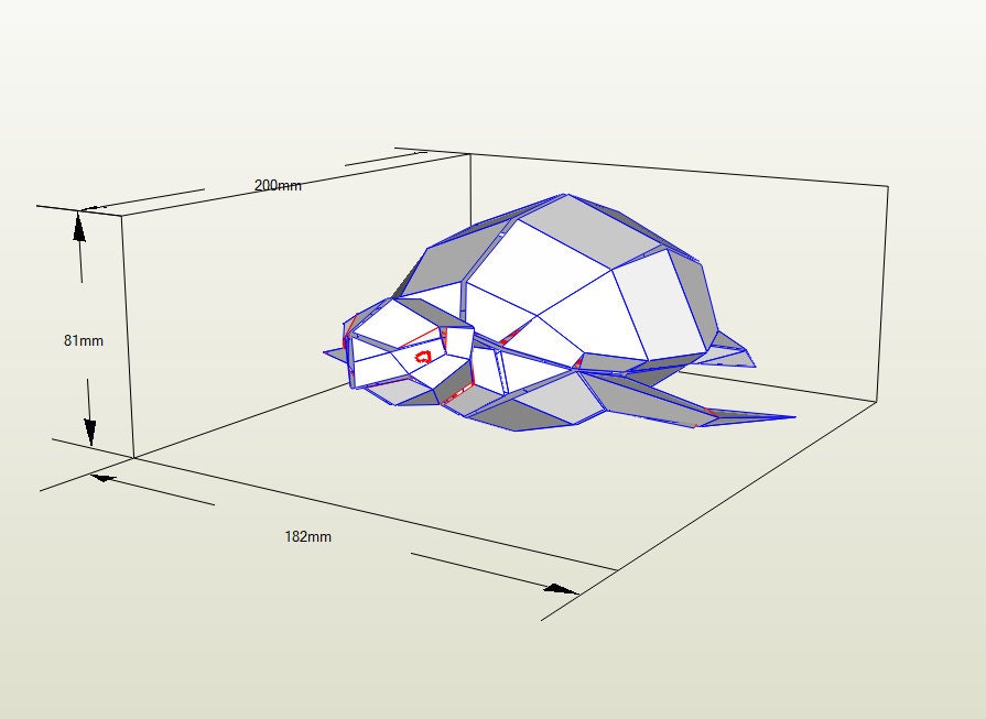 3D Papercraft A Turtle (ver 2.0) : Low Poly Papercraft Template PDF,SVG ...