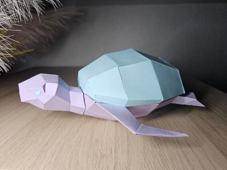 3D Papercraft A Turtle (ver 2.0) : Low Poly Papercraft Template PDF,SVG ...