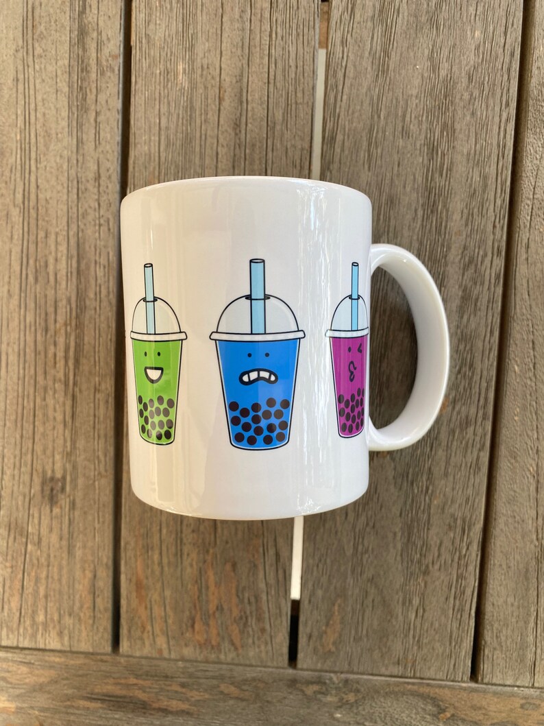 Rainbow Boba Tea Mug Ceramic Mug for Popping Boba Milk Tea - Etsy