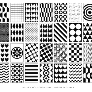 28 Printable Black & White Baby Cards , High-contrast Flash Cards ...
