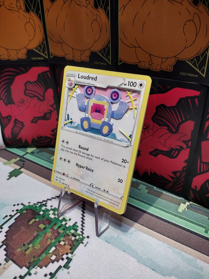 3D Pokemon Card- Loudred - Etsy