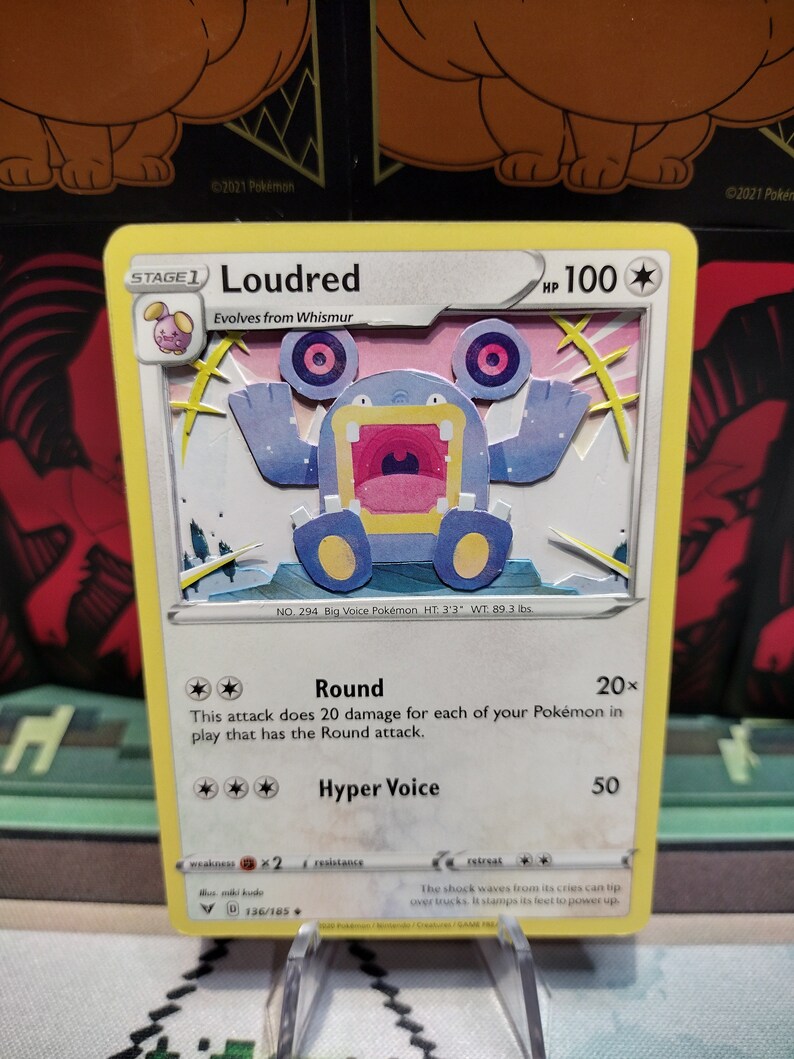 3D Pokemon Card- Loudred - Etsy