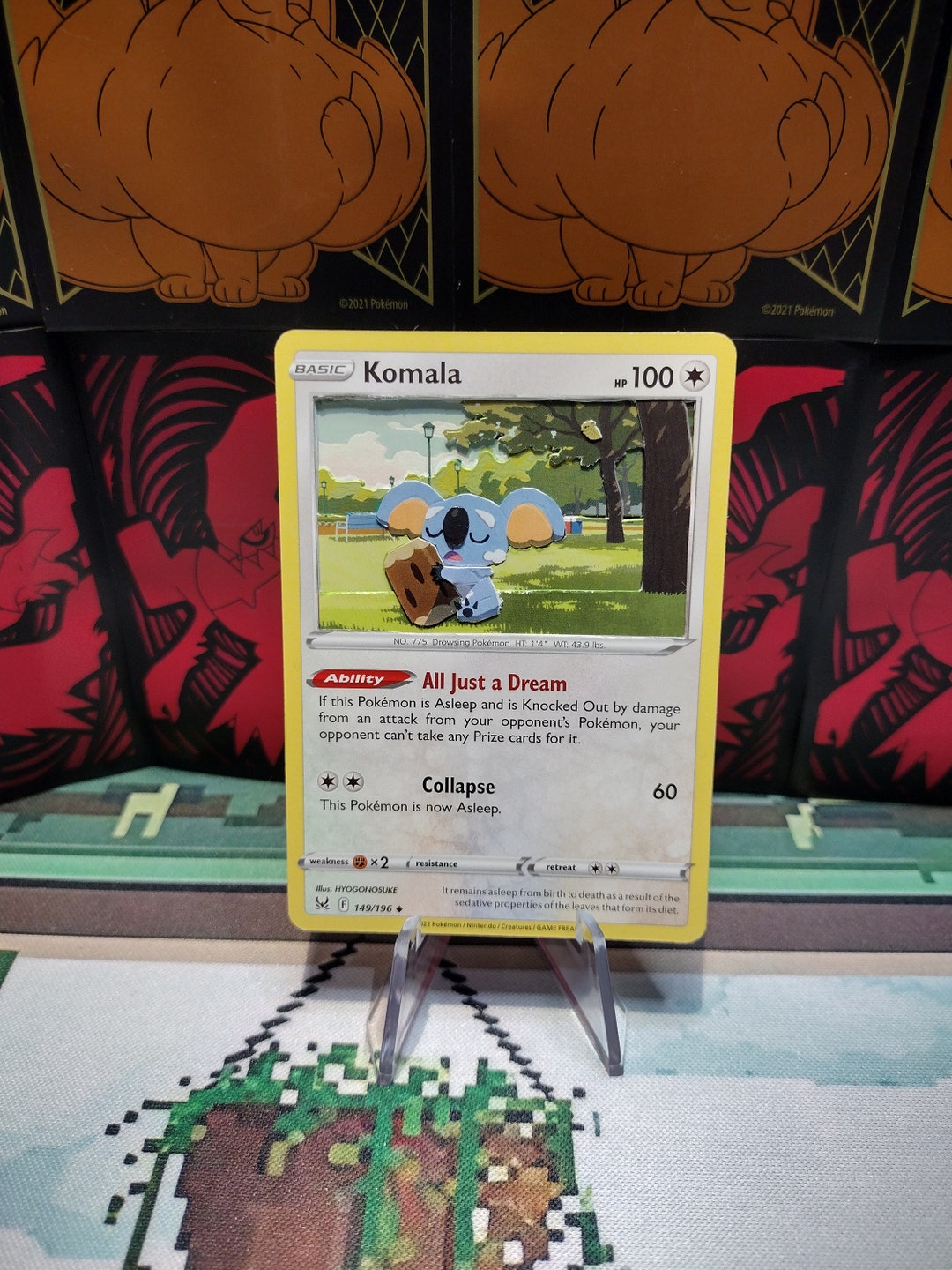 3D Pokemon Card- Komala - Etsy